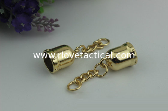Durable 14mm width handbag metal cord end stopper gold metal caps for tassel