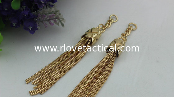 New style zinc alloy 120 MM chain tassel pendant end caps cord ends with chains