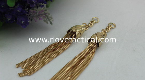 New style zinc alloy 120 MM chain tassel pendant end caps cord ends with chains