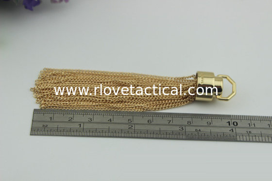 Good design zinc alloy 14 mm multi-color metal bell end cap with tassel