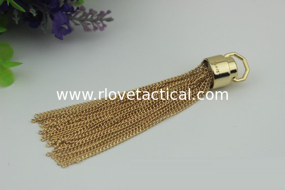 Good design zinc alloy 14 mm multi-color metal bell end cap with tassel