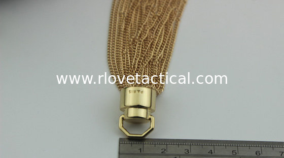 Good design zinc alloy 14 mm multi-color metal bell end cap with tassel