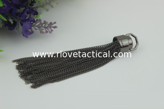 Good design zinc alloy 14 mm multi-color metal bell end cap with tassel