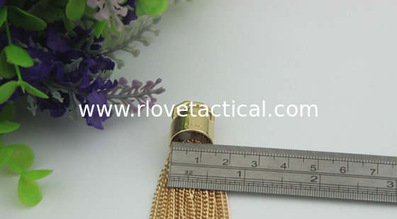 Good design zinc alloy 14 mm multi-color metal bell end cap with tassel