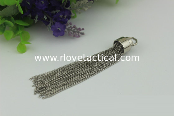 Good design zinc alloy 14 mm multi-color metal bell end cap with tassel