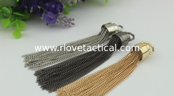Good design zinc alloy 14 mm multi-color metal bell end cap with tassel
