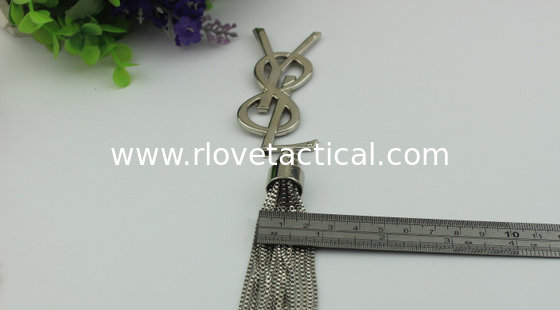 Handmade DIY handbag accessories making 185 length zinc alloy metal cord end cap with tassel