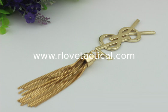 Handmade DIY handbag accessories making 185 length zinc alloy metal cord end cap with tassel