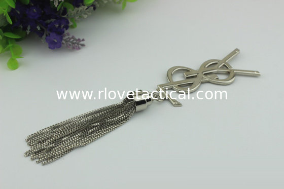 Handmade DIY handbag accessories making 185 length zinc alloy metal cord end cap with tassel