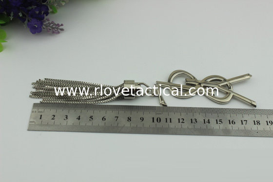 Handmade DIY handbag accessories making 185 length zinc alloy metal cord end cap with tassel