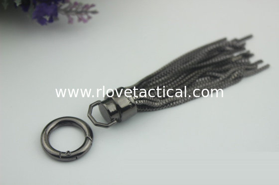 High quality modern design tassel custom zinc alloy gunmetal colors 115 mm length metal tassel with metal cap