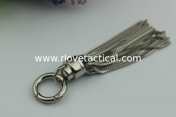 High quality modern design tassel custom zinc alloy gunmetal colors 115 mm length metal tassel with metal cap