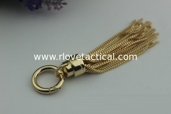 High quality modern design tassel custom zinc alloy gunmetal colors 115 mm length metal tassel with metal cap