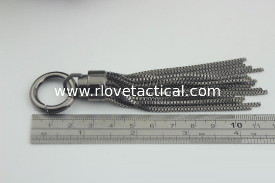 High quality modern design tassel custom zinc alloy gunmetal colors 115 mm length metal tassel with metal cap