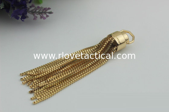 OEM DIY Metal zinc alloy nickel color handbag accessories end caps with tassel