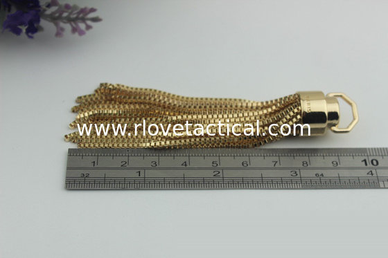 OEM DIY Metal zinc alloy nickel color handbag accessories end caps with tassel