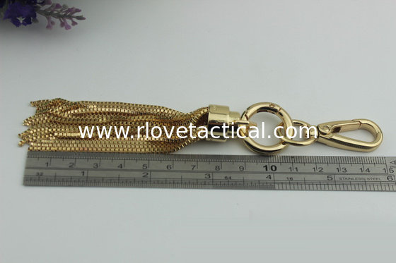 Hot sale custom gold nickel gunmetal color metal tassels cap with spring hooks