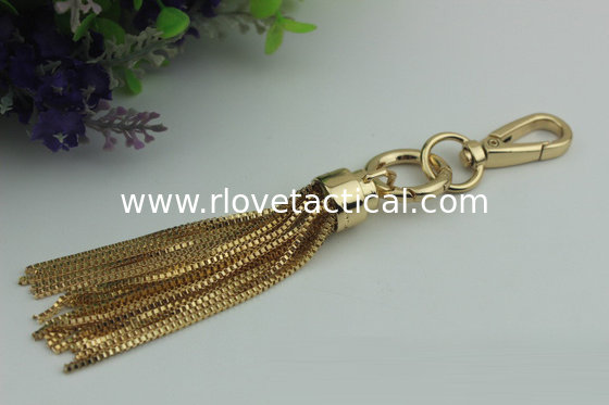 Hot sale custom gold nickel gunmetal color metal tassels cap with spring hooks