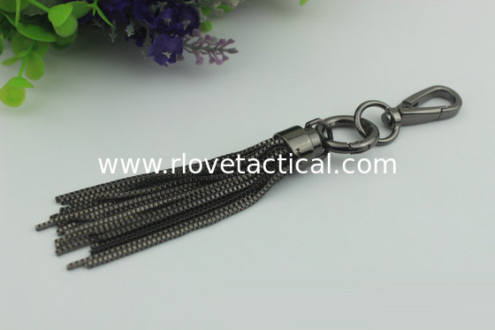 Hot sale custom gold nickel gunmetal color metal tassels cap with spring hooks