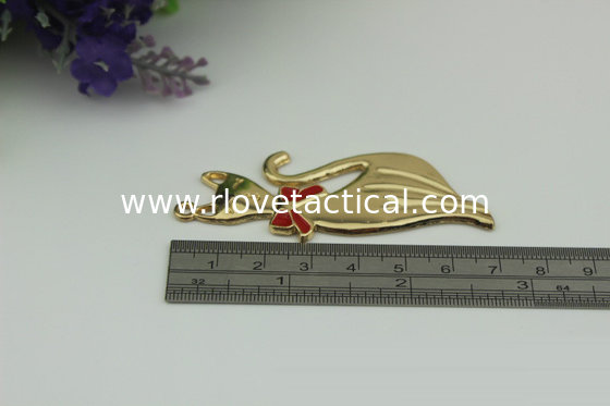 Fashion ladies shoes accessories zinc alloy gold fox pattern metal lable tag with drip glue