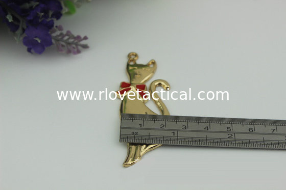 Fashion ladies shoes accessories zinc alloy gold fox pattern metal lable tag with drip glue