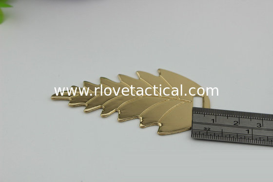 OEM zinc alloy light gold & gunmetal leaf pattern metal logo label tags for handbag/shoes accessories