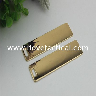 Super quality custom handbag hardware gold 70 mm length rectangle shape metal logo plate without letters