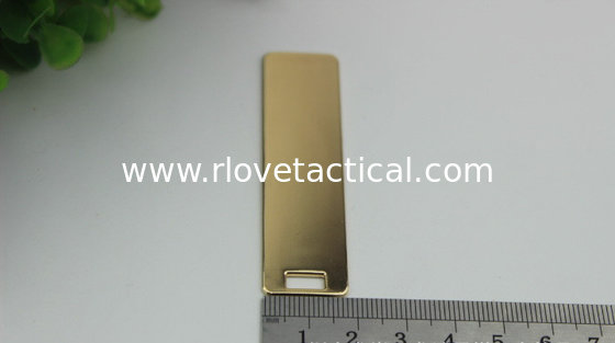 Super quality custom handbag hardware gold 70 mm length rectangle shape metal logo plate without letters