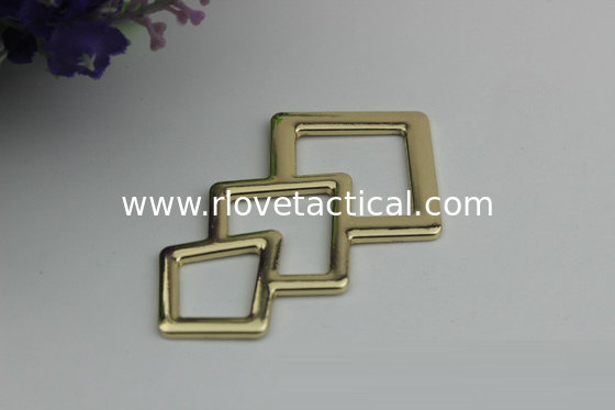 Novelty design triangle pattern gold & gunmetal zinc alloy metal logo plate for shoes accessories