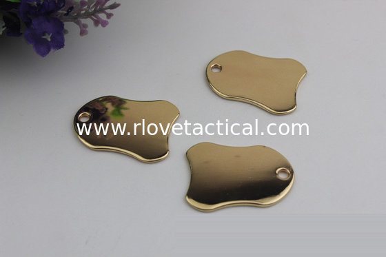 Handbag 35*27 mm light gold zinc alloy metal logo label tags with nickel free
