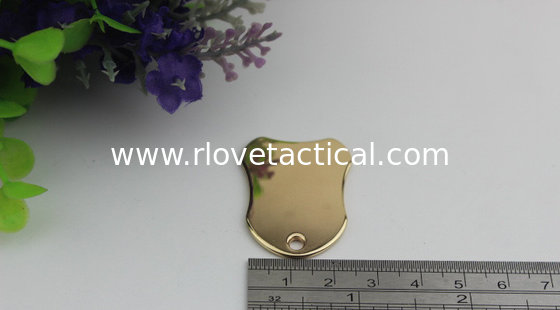 Handbag 35*27 mm light gold zinc alloy metal logo label tags with nickel free