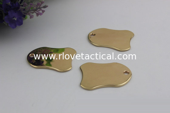 Handbag 35*27 mm light gold zinc alloy metal logo label tags with nickel free