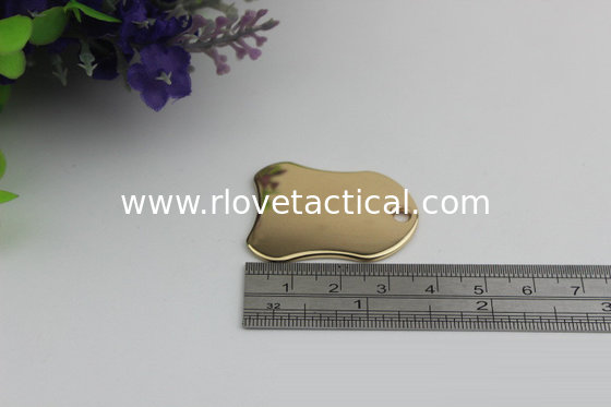 Handbag 35*27 mm light gold zinc alloy metal logo label tags with nickel free