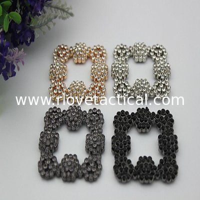 Exquisite workmanship fashion shoes accessories gold metal square buckles 45 mm