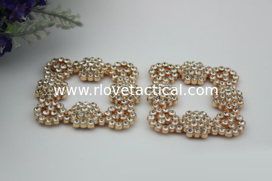 Exquisite workmanship fashion shoes accessories gold metal square buckles 45 mm