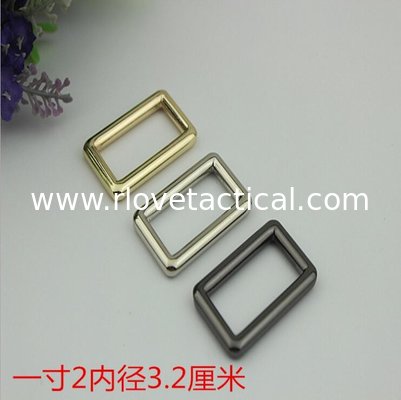 Supply all kinds of size zinc alloy light gold square ring buckle for handbag