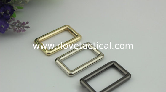 Supply all kinds of size zinc alloy light gold square ring buckle for handbag