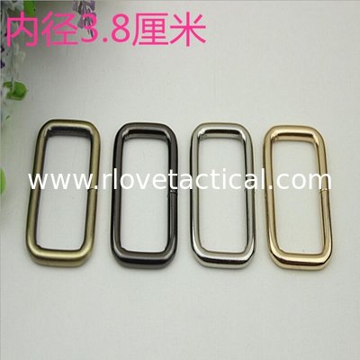 Bag Iron Wire Smooth Shiny Gunmetal 38 MM Square Buckle Ring with Hanging Plating