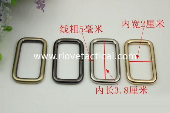 Bag Iron Wire Smooth Shiny Gunmetal 38 MM Square Buckle Ring with Hanging Plating