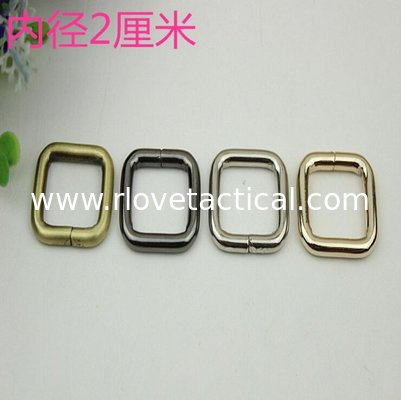 Iron material nickel metal hardware 20 mm square ring buckle for bag