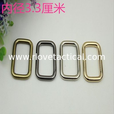 Wholesale light gold 33 mm metal wire iron square ring strap buckle for bags