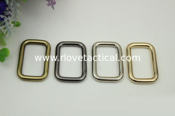 Wholesale light gold 33 mm metal wire iron square ring strap buckle for bags
