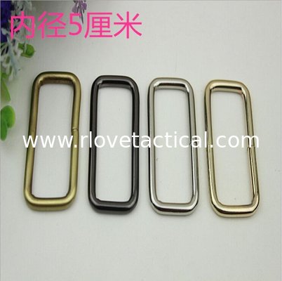 Wholesale 50 mm light gold metal wire iron square ring strap buckle for bags