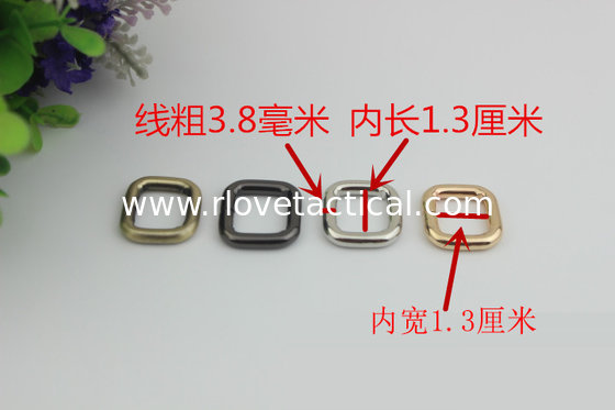 China Wholesale Widely Use Nickle Color Small 13 MM Iron Square Ring Buckle