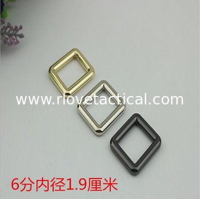 Shiny nickel zinc alloy 3/4 inch rectangle metal ring buckle for bags