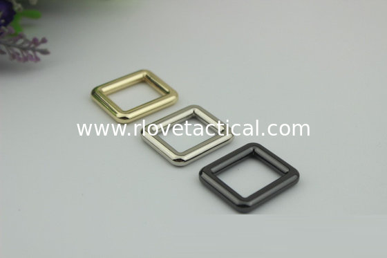 Shiny nickel zinc alloy 3/4 inch rectangle metal ring buckle for bags
