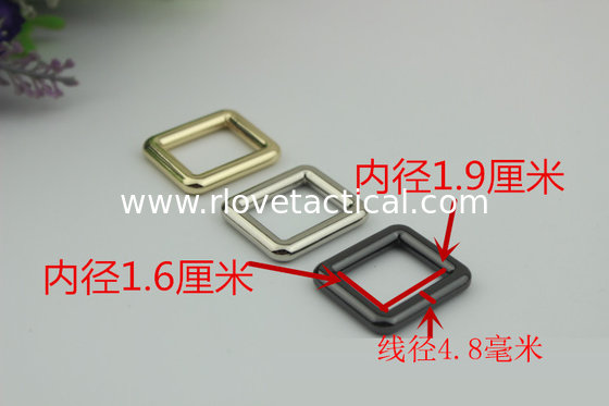 Shiny nickel zinc alloy 3/4 inch rectangle metal ring buckle for bags