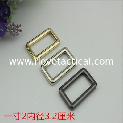 Wholesale bag hardware 32 mm gold zinc alloy metal adjustable square buckle for bag