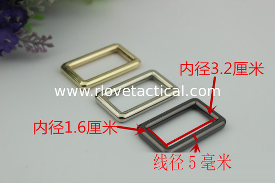 Wholesale bag hardware 32 mm gold zinc alloy metal adjustable square buckle for bag