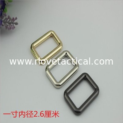 Wholesale supplies handbag hardware 26 mm metal square gold messenger buckle